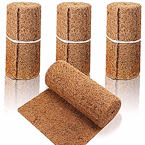 3 Pieces Coconut Plant Liner Roll Natural Coconut Liner Roll Coconut Coir Liner Sheets Reusable Coconut Fiber Mat Replacement Basket for Planter Window Box Flower Basket Garden Decor (12 x 79 Inch)