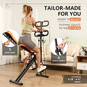 Niceday Hydraulic Squat Machine & Rowing Machine, 16 Resistance level & LCD Monitor
