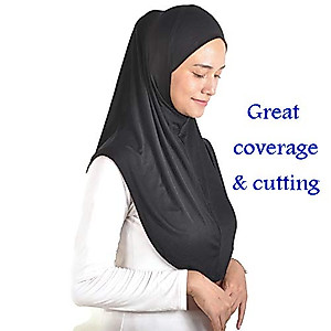 Mu Lan Legend Handmade | Muberra Instant Hijab | One Piece Easy Slip On Practical and Comfortable (Black)