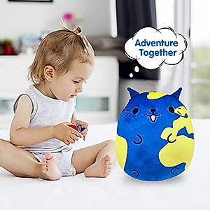 Weighted Cat Stuffed Animals 10" Big Kawaii Cute Plushie for Girls Boys Anxiety, Anime Cat Plush Toy, Kitten Soft Plushy for Christmas Stocking Stuffers Party Favors Birthday Gift for Kids (Blue1)