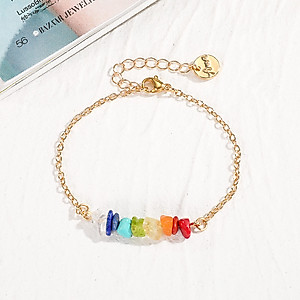 AURA 7 Chakra Bracelet and 7 Chakra Necklace Set - Adjustable Crystals and Healing Stones Bracelets and Necklaces - Natural Spiritual Jewelry for Women, Yoga Meditation Beads, Balancing Energy, Gifts