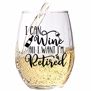 Funny Retirement Gift Wine Glass For Women - Humorous Gifts For Retired Coworkers - Unique Wine Glass With Funny Saying - Happy Retirement Gifts