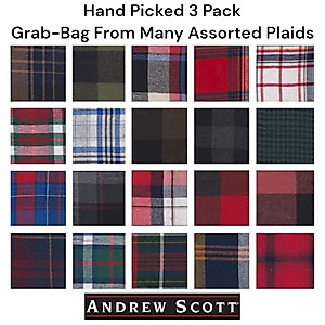 Andrew Scott Men's Cotton Flannel Shirts | Long Sleeve Button Down Casual Shirts | Multi Packs, Multi Plaids
