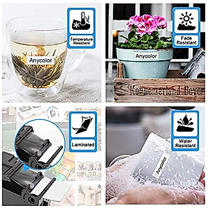 6 Pack Compatible with Brother P Touch 12mm 0.47 Inch Laminated TZ Label Maker Tape TZe TZ Label Tape for Brother Ptouch PT-D220 PT-D210 PT-H110 PT-D410 D600, White/Silver/Red/Blue/Yellow/Green