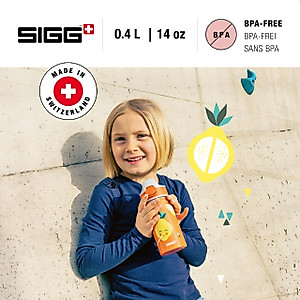 SIGG - Kids Miracle Water Bottle - Lemons - Lightweight Aluminium with Leak-Proof Lid - One Hand Children's Drink Bottle - 13 Oz