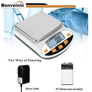 Bonvoisin Lab Scale 5000gx0.01g Digital Precision Analytical Balance 10mg High Precision Electronic Balance Jewelry Scale Kitchen Scale Scientific Scale Laboratory Scale Balance (5000gx0.01g)