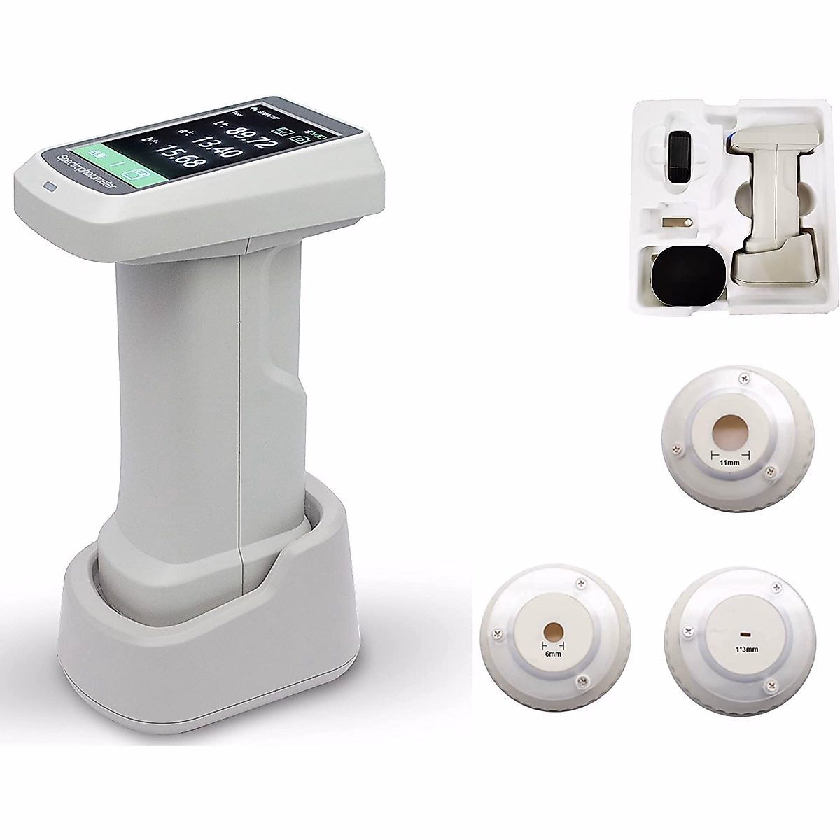 YFYIQI Three Apertures Spectrophotometer D/8 SCI SCE Spectrocolorimeter Color Meter Tester Analyzer with Repeatability ≤0.03 Interval 10nm PC Software Mobile App