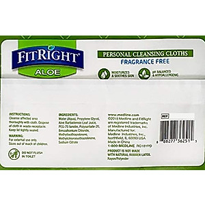 Medline AloeTouch Quilted Heavyweight Personal Cleansing Cloth Wipes 576 Count Unscented 8 x 12 inch Adult Large Incontinence Wipes
