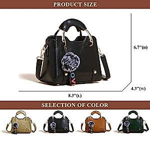 Fashion Purses and Handbags for Women, Ladies PU Leather Top-Handle Satchel Shoulder Bags Small Totes Crossbody Bag (Brown)