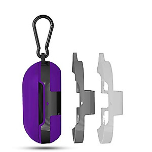 2 Pack Silicone Case Cover for Galaxy Buds Case 2019/Galaxy Buds + Plus Case 2020, with Carabiner, Anti-Lost & Shockproof Soft Skin Accessories for Samsung Galaxy Buds Plus (Purple+Mint Green)