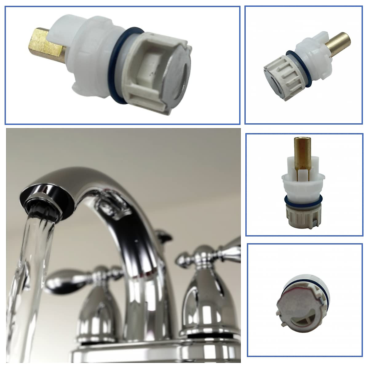 RP25513 Faucet Stem Assembly Replacement For Delta Faucet Cartridge Repair Kit,With RP4993 Seat And Spring,Fits Various two Handle Lavatory And Bathroom Faucet 2pk