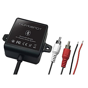 Bluetooth Marine Receiver Adapter Waterproof by HomeSpot Stereo Head Units for Marine Yacht, Boats Vehicles Cars, Motorcycles, ATV, Bath (Built-in Ground Noise Isolator & New Auto Reconnect Function)