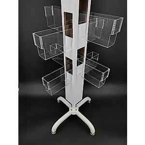FixtureDisplays® Greeting Card Rack Clear Plexiglass Spinner Retail Spin Rack DVD CD Book Stand 6.25“ Wide Pocket 8.5" High 20 POCKETS 10024-NPF