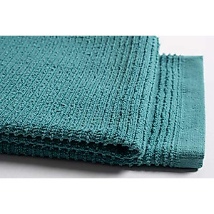 KAF Home Mixed Flat & Terry Kitchen Towels | Set of 6 18 x 28 Inches | 4 Flat Weave Towels for Cooking and Drying Dishes and 2 Terry Towels, for House Cleaning and Tackling Messes and Spills (Teal)