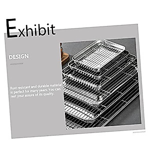 DOITOOL 1 Set Stainless Steel Bakeware Oven Grill Rack Oven Tray Bread Cooling Rack Home Baking Pan Oven Cookie Pan Metal Baking Pan Roasting Rack Drying Storage Tray Baking Accessories