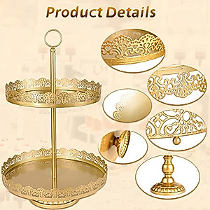 MyHarney 6PCS Cake Stand Set,Metal Cake Stand Dessert Stands Candy Fruit Dessert Table Display Set Cake Pedestal Stand Cupcake Display Stand for Party Birthday Wedding Carnival Baby Shower (Gold)