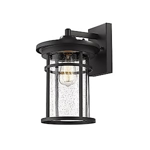 Casia Outdoor Wall Lights, Outdoor Wall Sconces, Exterior Wall Lantern, Outdoor Wall Lighting Fixture, Outdoor Wall Mounted Lights Patio, Porch, Garden,Balcony (Black, 14.17" H)