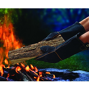 Mr. Bar-B-Q 40113Y Extra Length Leather Gloves | BBQ Grilling Gloves | Great for Cooking | Protects Hands from Heat | Rugged but Comfortable
