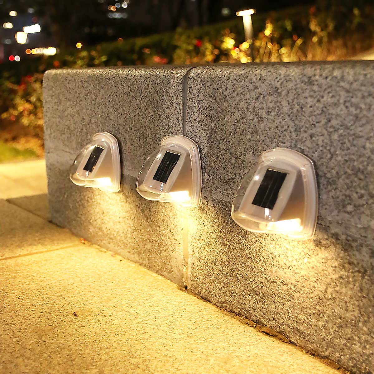 WONFAST Solar Outdoor Lights, Waterproof 8LED Solar Wall Light Lawn Fence Walkway Decorative Night Lamps for Home Pathway Street Courtyard Steps Garden Decoration (6Pack, Warm White)