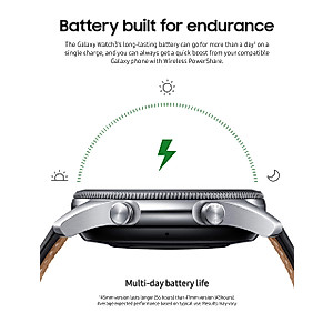 Samsung Galaxy Watch 3 (41mm, GPS, Bluetooth) Smart Watch with Advanced Health monitoring, Fitness Tracking , and Long lasting Battery - Mystic Silver (US Version)- (Renewed)