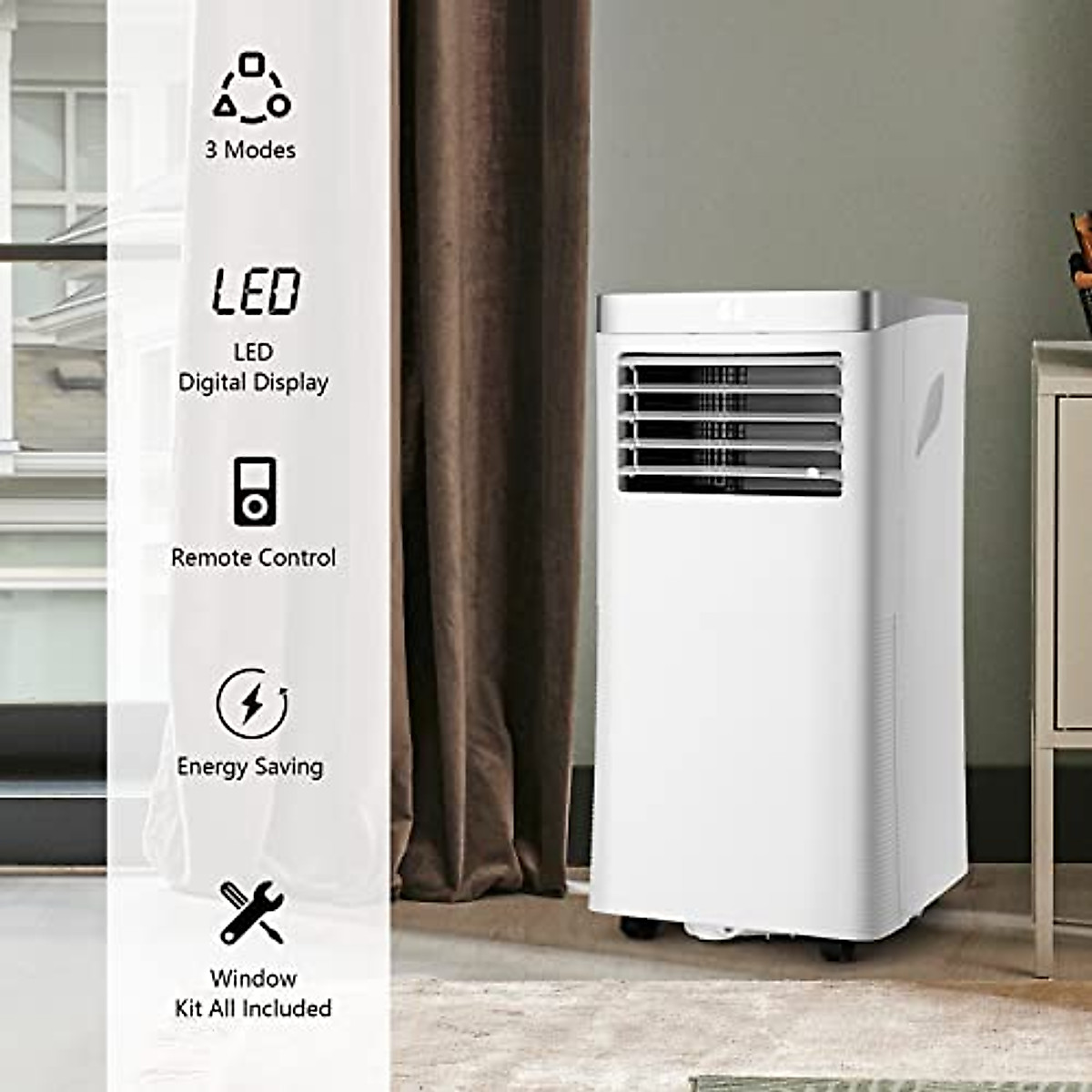 PETSITE Portable Air Conditioner, 8000 BTU AC Cooling Unit with Remote Control, 3-in-1 Air Conditioners with Dehumidifying, Fan & Air Cooler Function, Cools Up to 230 sq.ft