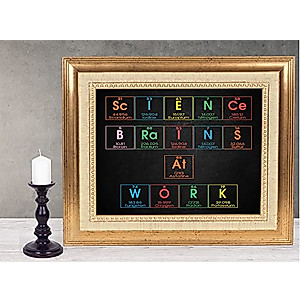 Science Brains At Work Periodic Table of Elements Print, 14"x11" Unframed Funny Science Poster, Chemistry Art Ideal for Science Lab, Teen Bedroom, Dorm Room, School Classroom or Home Decor