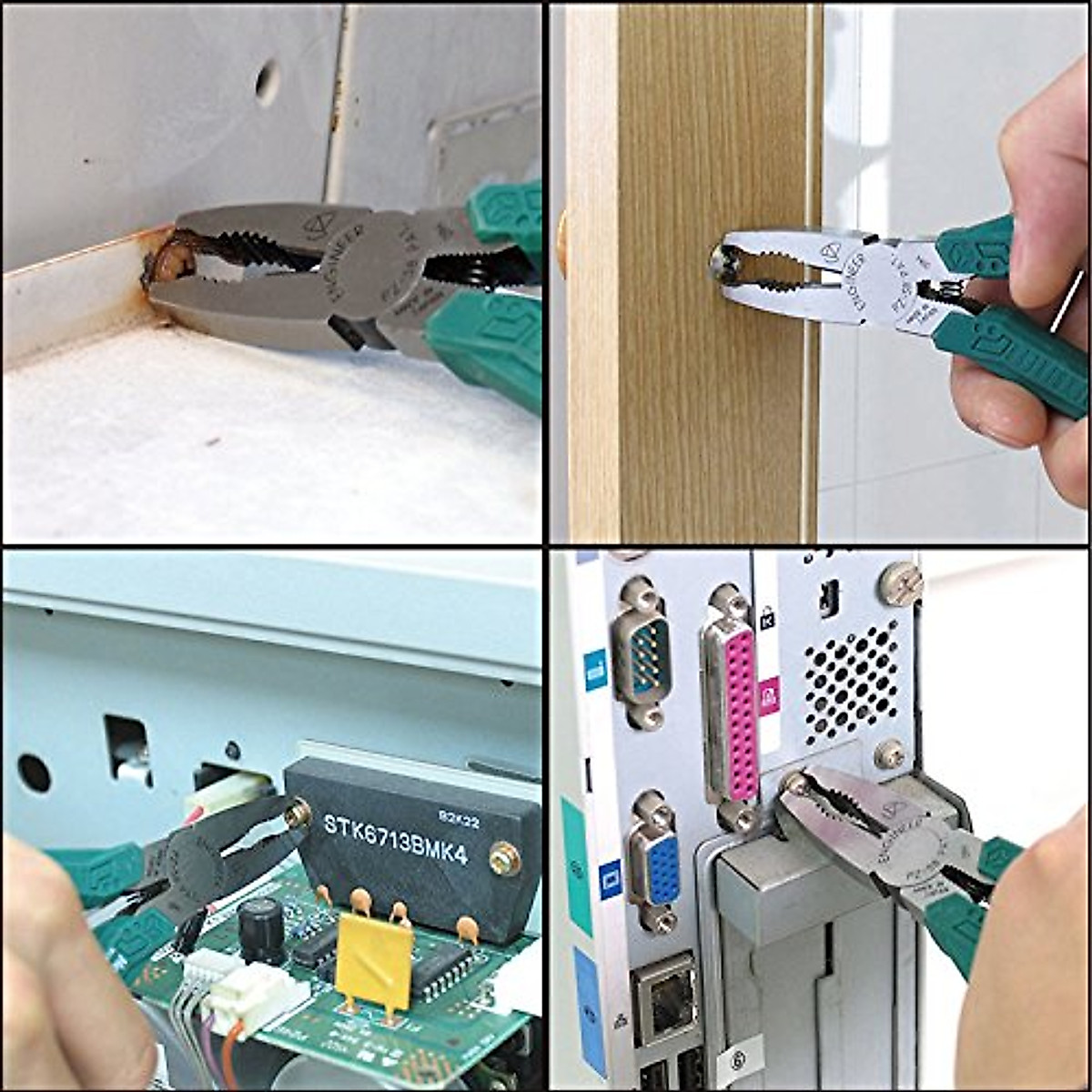 ENGINEER PZ-58 Screw Removal Pliers Extractor Pliers (Combination Pliers), with unique non-slip jaws for quickly removal of damaged or rusted fasteners