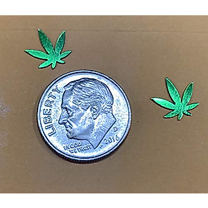 Confetti Marijuana Leaf 3/8" Green - Retail Pack #9713 QS0