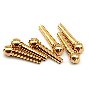 6 PCS Guitar Bridge Pins Brass For Acoustic Guitar,With Bridge Pins Remover Puller