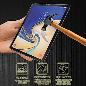 Orzero (2 Pack) Tempered Glass Screen Protector Compatible for Samsung Galaxy Tab S4 2018 T835/T830, HD 2.5D Arc Edges 9 Hardness Anti-Scratch Full-Coverage