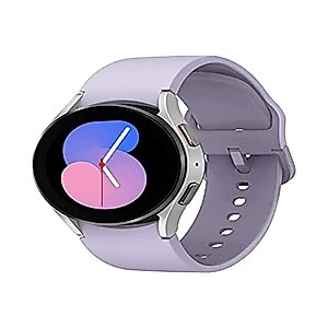 Samsung Galaxy Watch 5 [2022] Latin Specs Bluetooth Aluminum Case BioActive Sensor Sleep Tracking Heart (40mm, Silver / Violet + 15W Wall Charger)