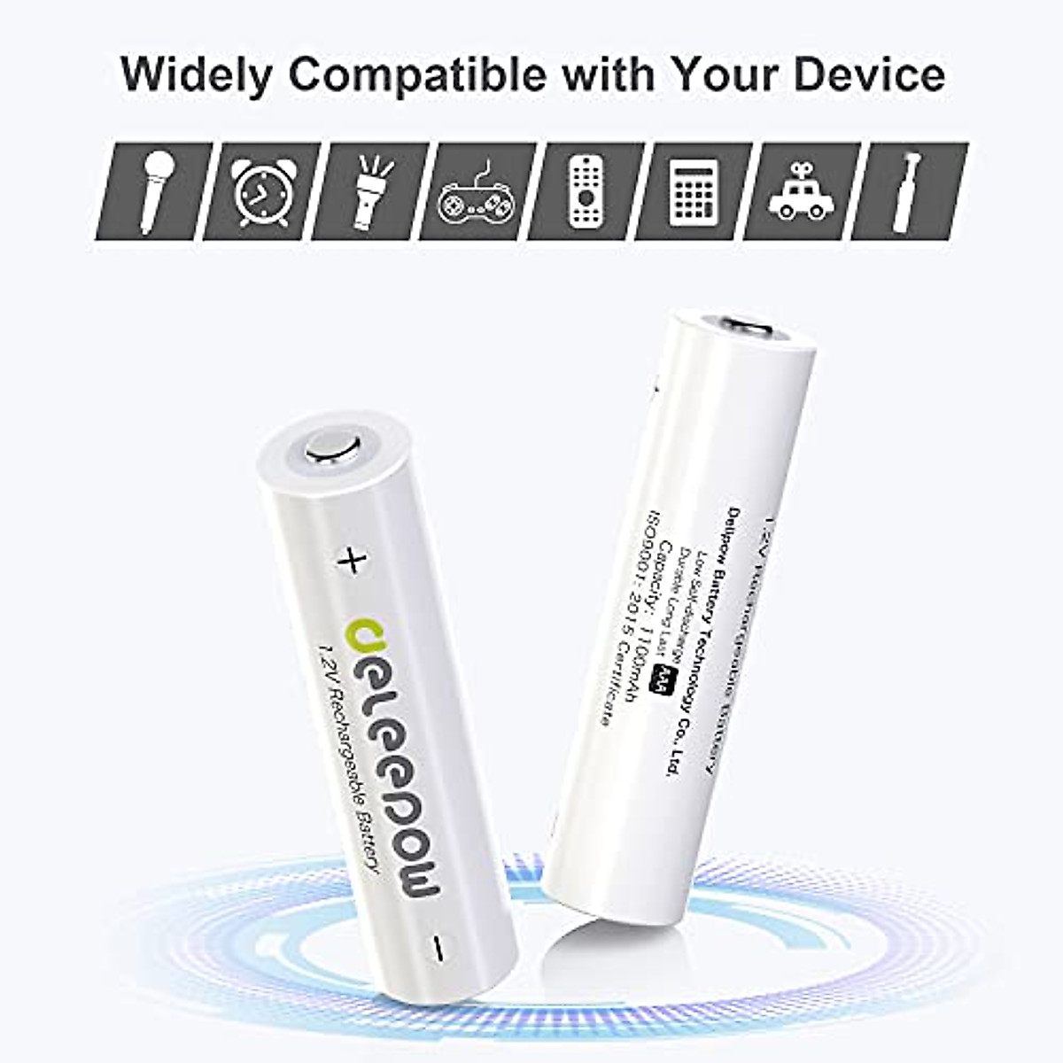 Deleepow AAA Rechargeable Batteries Nimh 1100mAh 1.2V Batteries AAA Rechargeable High Capacity 1200 Cycles Pack of 8