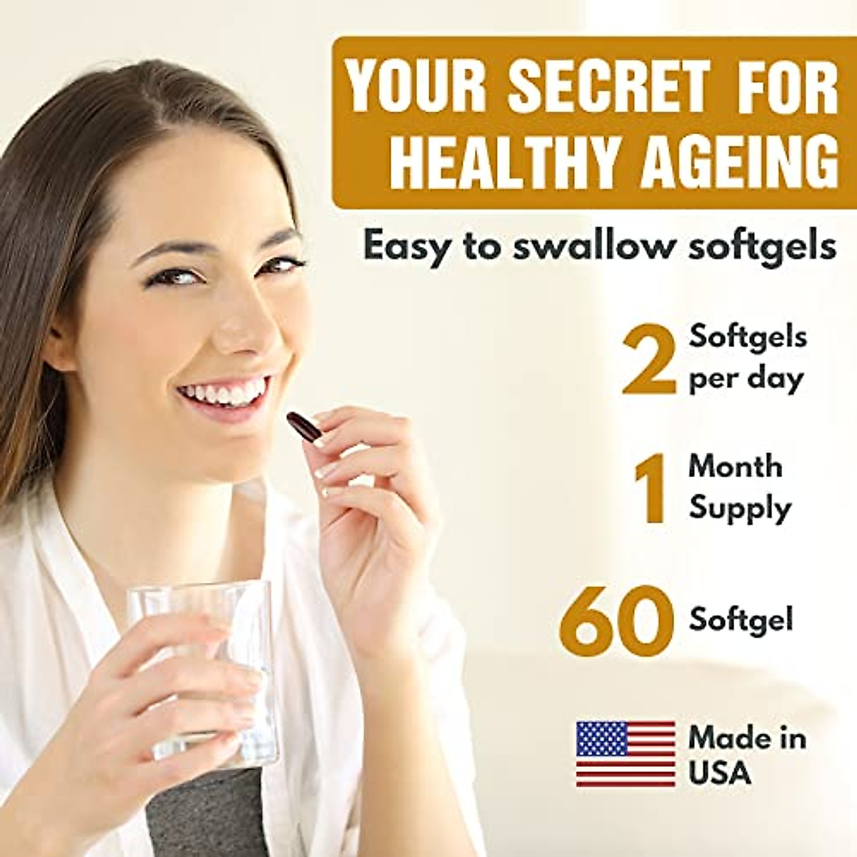 AJAXERRUE 1400 mg Liposomal Glutathione, Superior Absorption Complex Reduced Glutathione Supplement with Vitamin C, Hyaluronic Acid, Master Antioxidant for Liver Detox, Brain, Skin, 120 Softgels