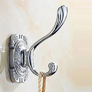 WFJDC Gold Chrome Metal Wall Hook Towel Jacket Coat Hook Bathroom Accessories (Color : B, Size : 7 * 5 * 11cm)