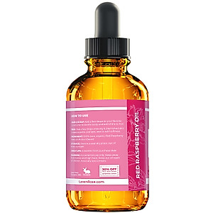 Leven Rose Red Raspberry Seed Oil Organic 1 oz - 100% Natural with Anti-Oxidants, Vitamin E, and Vitamin A - Anti Aging Raspberry Oil for Face
