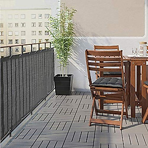 WUZMING Balcony Privacy Screen, Outdoor Fence Isolation Net, 100% HDPE Shade Cloth with, with Rope and Cable Ties, 51 Sizes (Color : Gray, Size : 110x300cm)