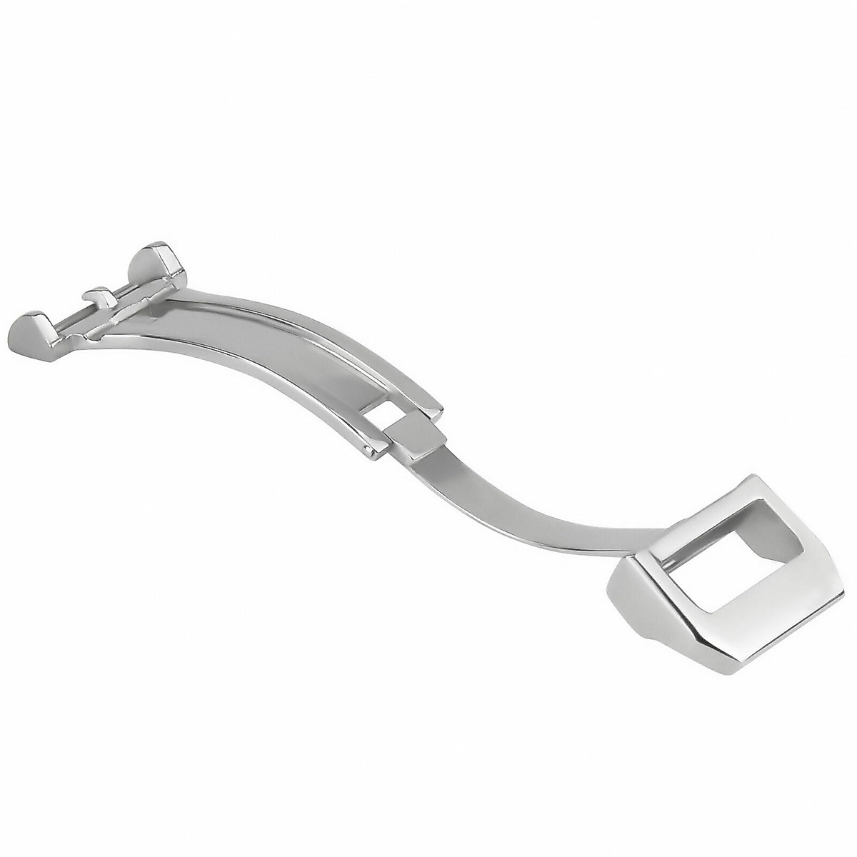 Ewatchparts 20MM DEPLOYMENT STRAP BAND BUCKLE FOLDING CLASP COMPATIBLE WITH IWC PILOT PORTUGUESE SHINY