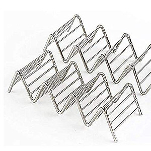 LifeEase Taco Holder, taco holder stand,Stainless Steel Taco Rack, Good Holder Stand on Table, Hold 3 or 4 Hard or Soft Shell Taco, Safe for Baking as Truck Tray- Set of 2
