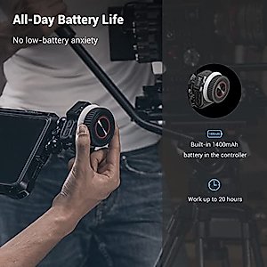 SmallRig MagicFIZ Wireless Follow Focus Basic Kit with Handwheel Controller and Receiver Motor, 100m / 328ft Remote Focus Control for DSLR and Cine Lenses - 3781