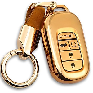 Compatible with Honda Key Fob Cover with Keychain Key Protector Case for 2022 2023 Civic Accord HR-V CR-V Sport SI EX EX-L Touring Smart Key Accessories