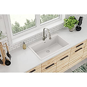 Elkay Quartz Classic ELGR13322WH0 White Single Bowl Top Mount Sink