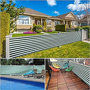 ALBN Balcony Privacy Screen Windshield Net Fence Sunshade HDPE UV-Proof Fits Apartment Railings, Patio Decking, with Cable Ties (Color : Green-White, Size : 75x600cm)