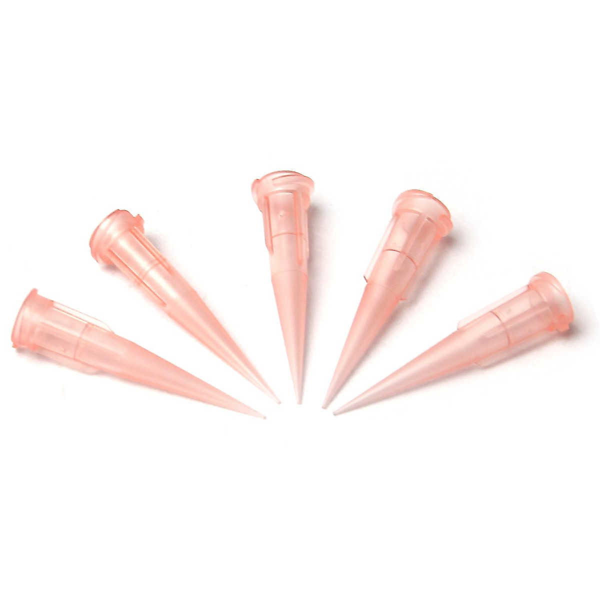 Auniwaig Plastic Tapered Pinhead Glue Liquid Dispenser Needles 30ga Dispensing Fill Needle Light Pink 100PCS