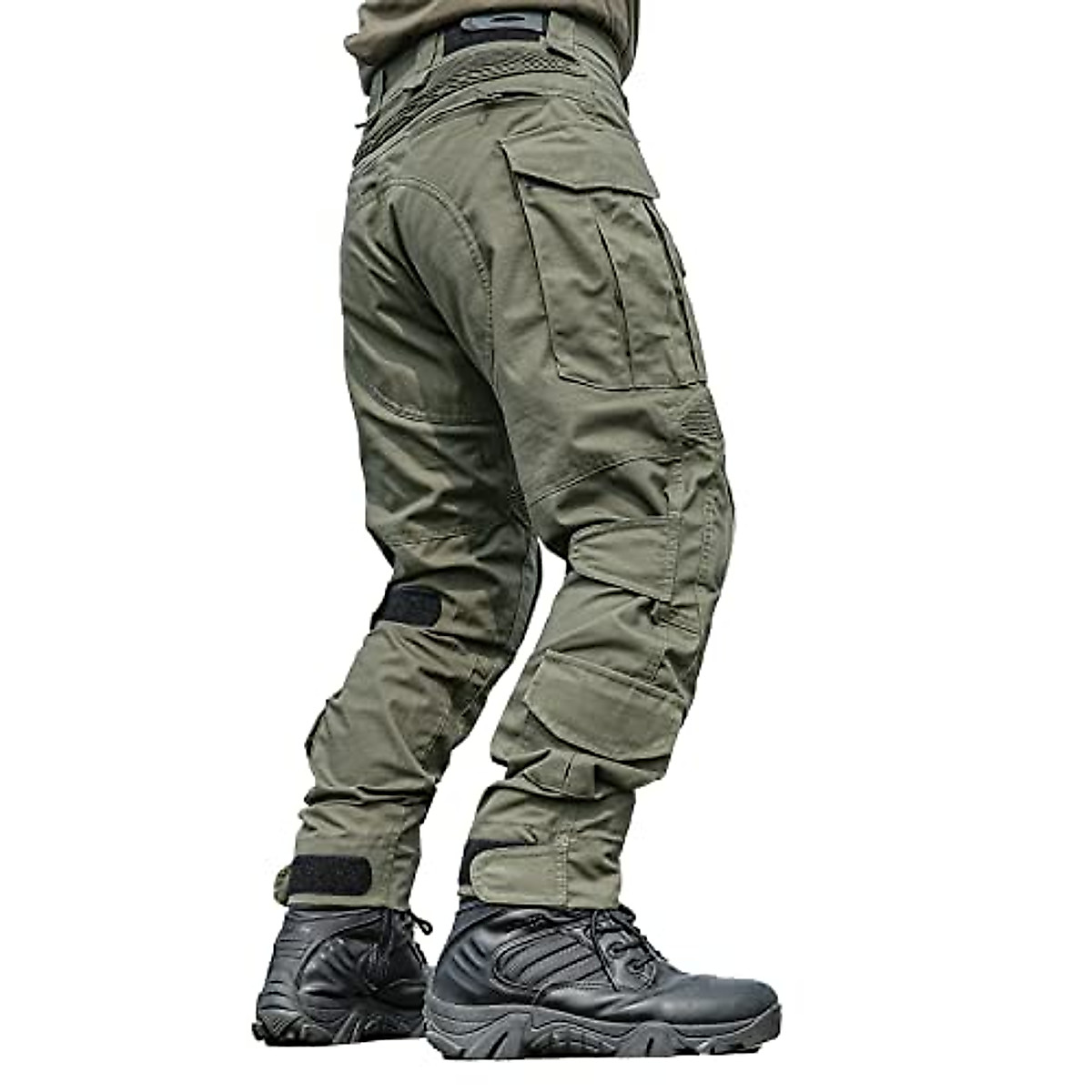 DRAGON EDGE Men G3 Combat Pants Tactical Pants with Knee Pads Military Paintball Airsoft Water Proof Rip-Stop Trousers (Army Green, S)
