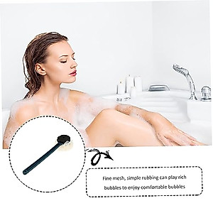 minkissy Bath Ball Bath Brush Bath Scrubber for Body Shower Brush for Body Bath loofah Bath Sponge Back Scrubber Dual- Sided Shower Brush Back Scrubber with Handle Mesh Shampoo Brush 2 in 1