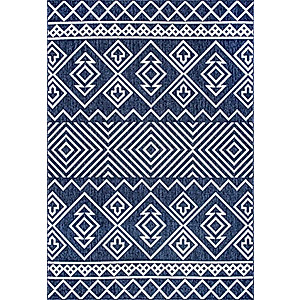 nuLOOM Celine Aztec Indoor/Outdoor Area Rug, 5' x 8', Blue