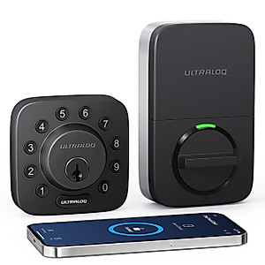Smart Lock, ULTRALOQ U-Bolt 5-in-1 Keyless Entry Door Lock with Smartphone, Bluetooth, Keypad, Auto Unlock, Smart Door Lock, Smart Deadbolt, Front Door Lock, ANSI Grade 1 Certified - Black