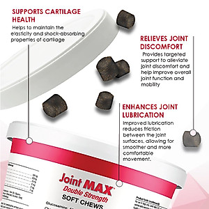 Joint MAX Double Strength Soft Chews for Dogs - Vitamins, Minerals, Antioxidants - Glucosamine, Chondroitin - Beef Flavor - Maximum Joint Health Supplement - 120 Chews