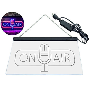 ADVPRO On Air Speaker Studio Dual Color LED Neon Sign Red & Blue 16" x 12" st6s43-i3568-rb