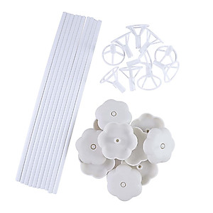 15 Set Balloon Stick Stand Kit, Balloon Cup with Balloon Pole and Table Desktop Stand Base Support Holder for Wedding Birthday Baby Shower Any Party Balloon Accessories(White)